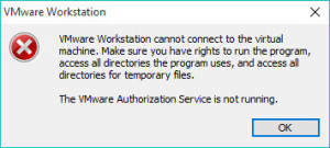 Fix: VMware Authorization Service not Running