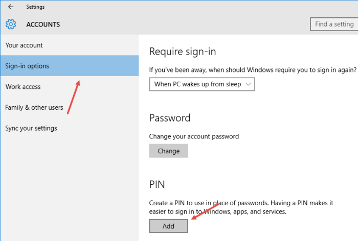 How to Enable PIN Security in Windows 10 - Stugon